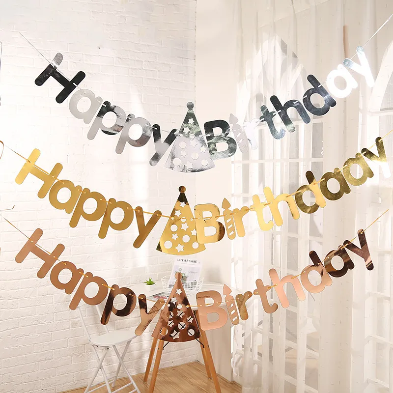 Wholesale birthday letter paper birthday banner - DoubleWinWholesale