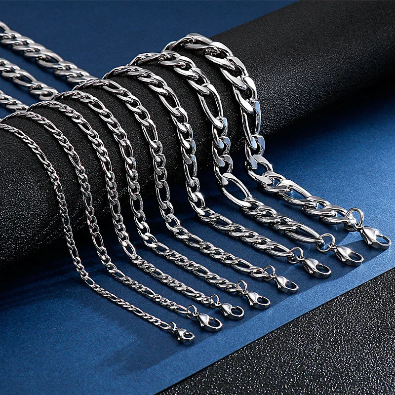 Wholesale hip-hop retro solid color titanium steel chain men's necklace ...