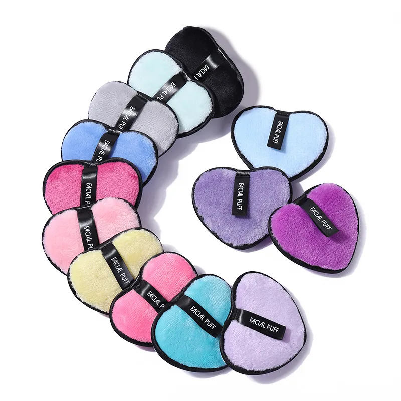 Wholesale cute solid color flannel fabric makeup puff 1 piece ...