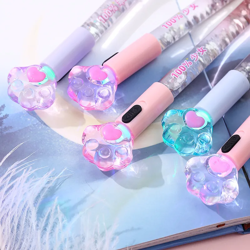 Wholesale ins cute cat claw luminous gel pen creative girlish heart oil ...
