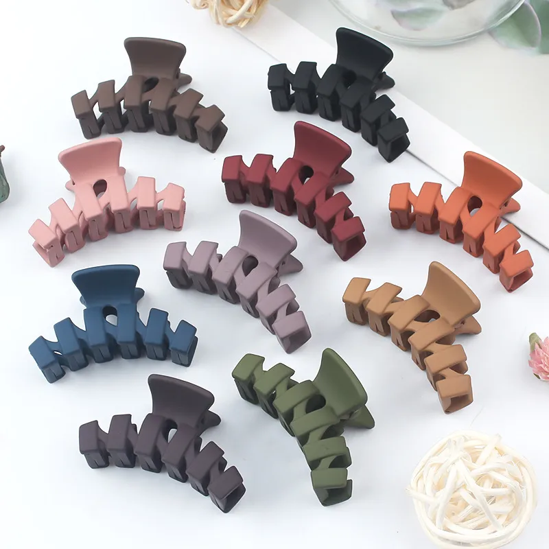 Wholesale simple style solid color arylic stoving varnish hair claws 1 ...