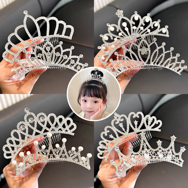 Wholesale classic style crown metal rhinestone plating crown ...