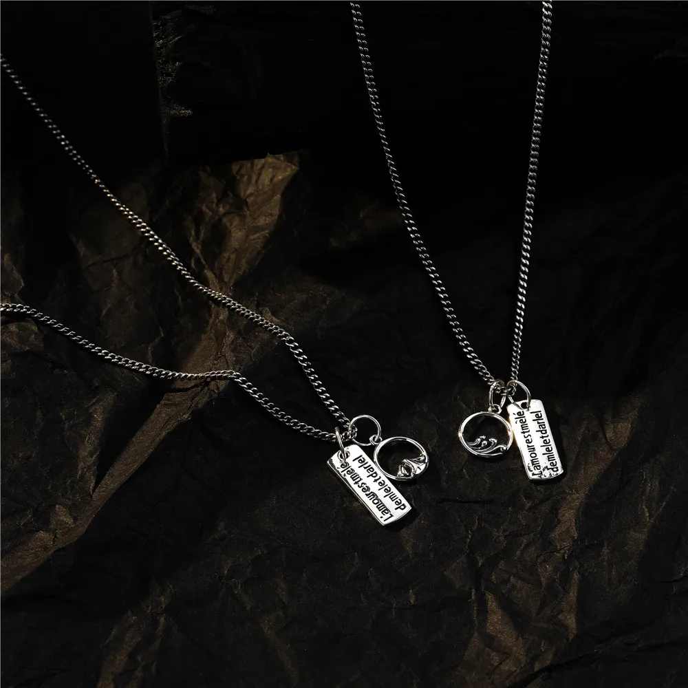Wholesale Design Sense Oath of Love Couple Necklace a Pair of Sterling ...