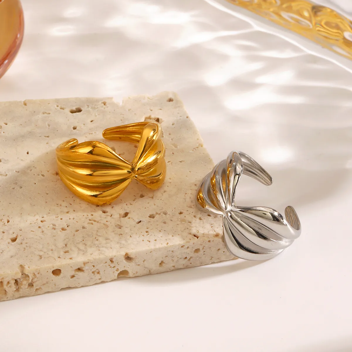 Wholesale Retro IG Style 304 Stainless Steel Bow Knot 18K Gold Plated ...