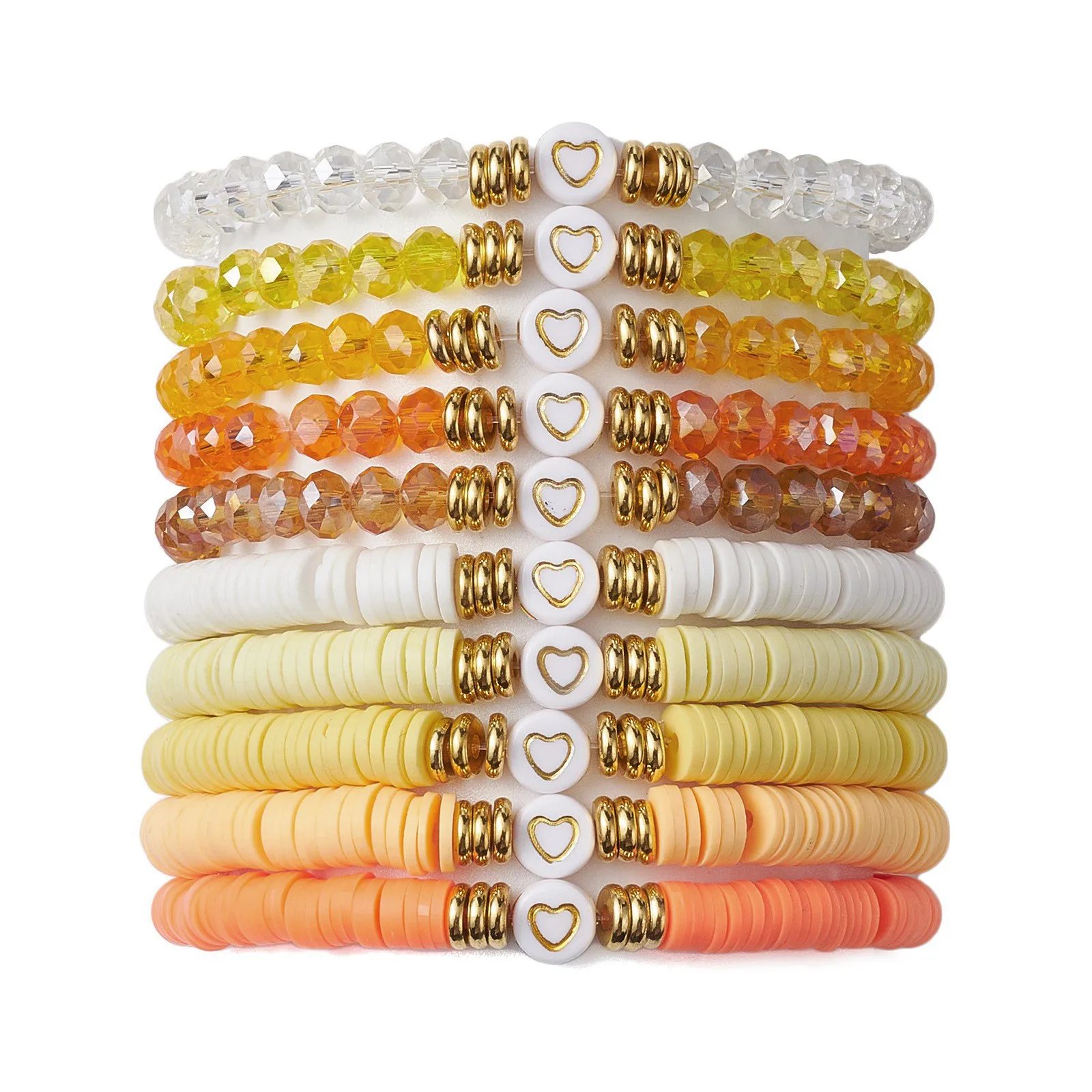 Wholesale Casual Cute Sports Arylic soft clay Heart Shape Beaded Unisex ...