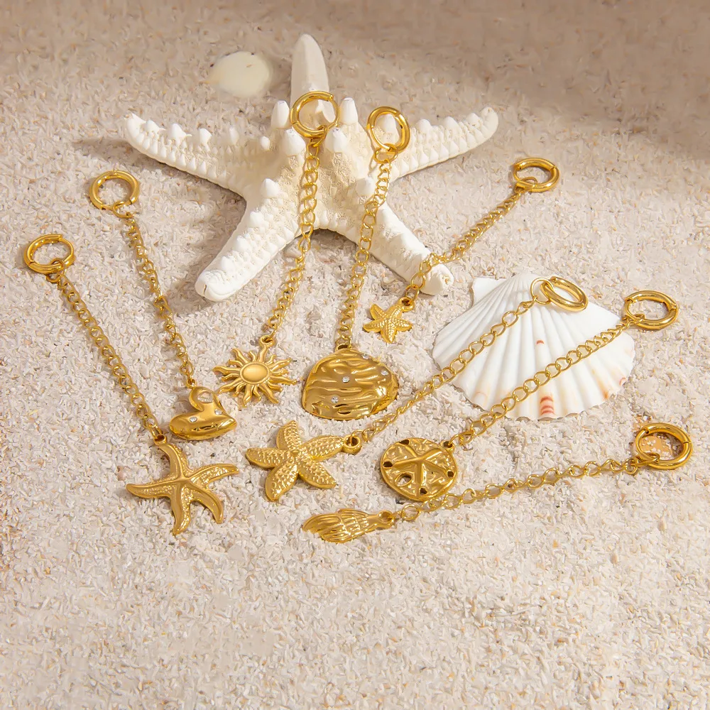 Wholesale 1 Piece 23.67mm 304 Stainless Steel Sun Starfish Shell ...