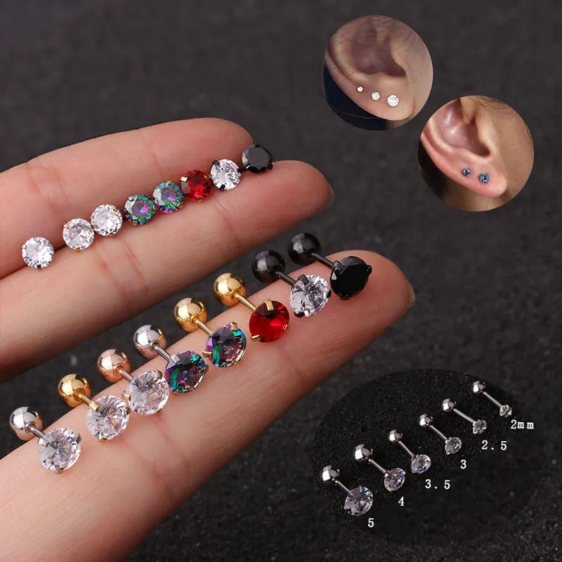 Wholesale Ear Cartilage Rings & Studs Simple Style Round 316 Stainless ...