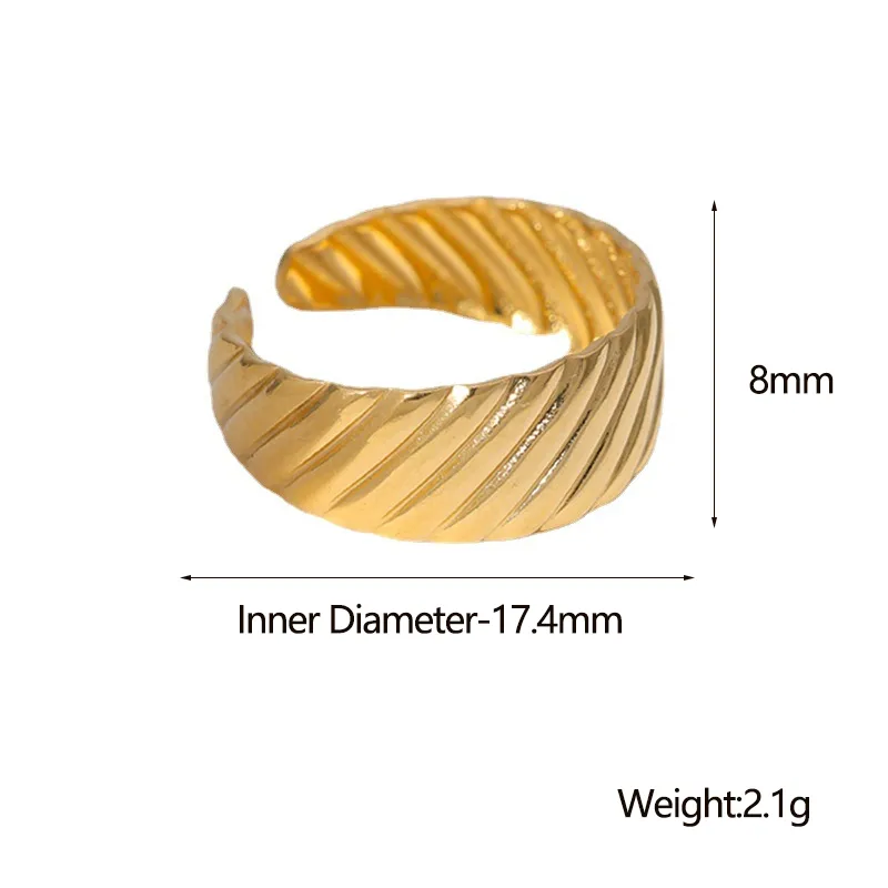 Wholesale simple style solid color stainless steel open ring 1 piece ...