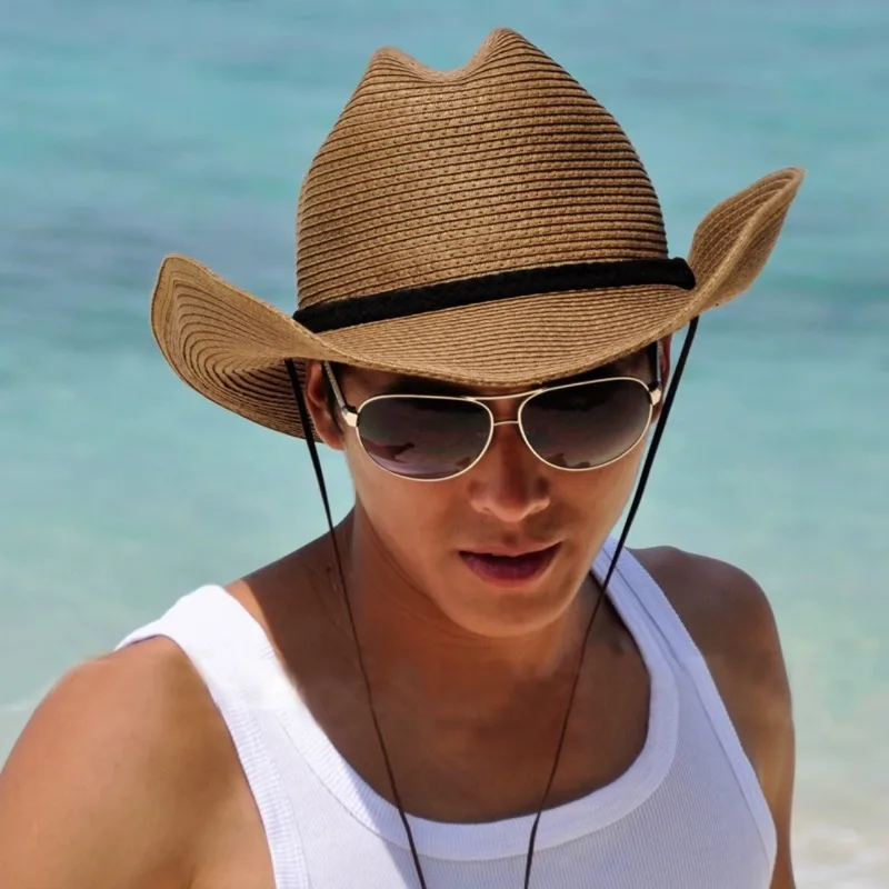 Wholesale women's simple style color block crimping straw hat ...