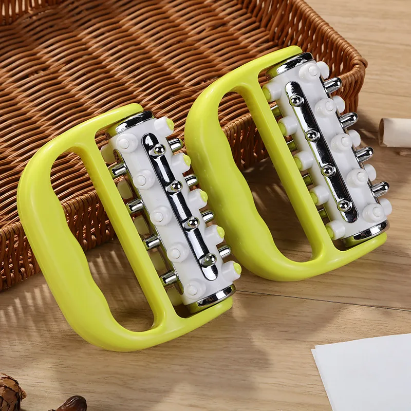 Wholesale plastic curved five-row massager creative plastic iron column ...