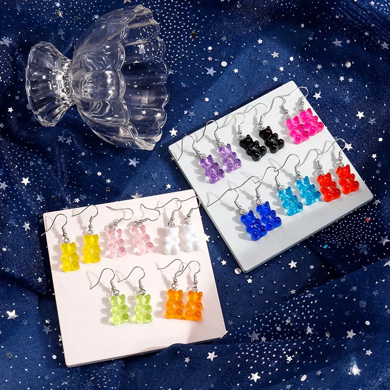 Wholesale 1 Pair Bear Cartoon Style Plastic Drop Earrings ...