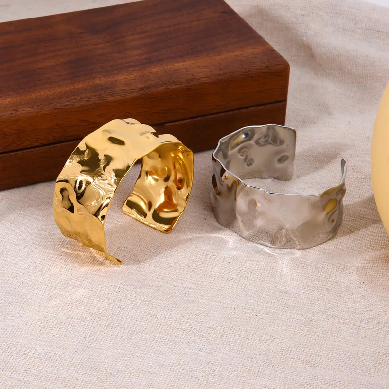 Wholesale C Shape Solid Color IG Style Retro 18K Gold Plated 304 ...