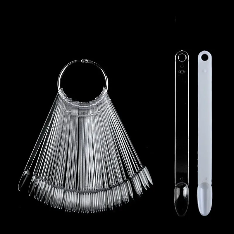 Wholesale 50 Pcs Fan Shaped Nail Art Swatches - Japanese Round Tip ...