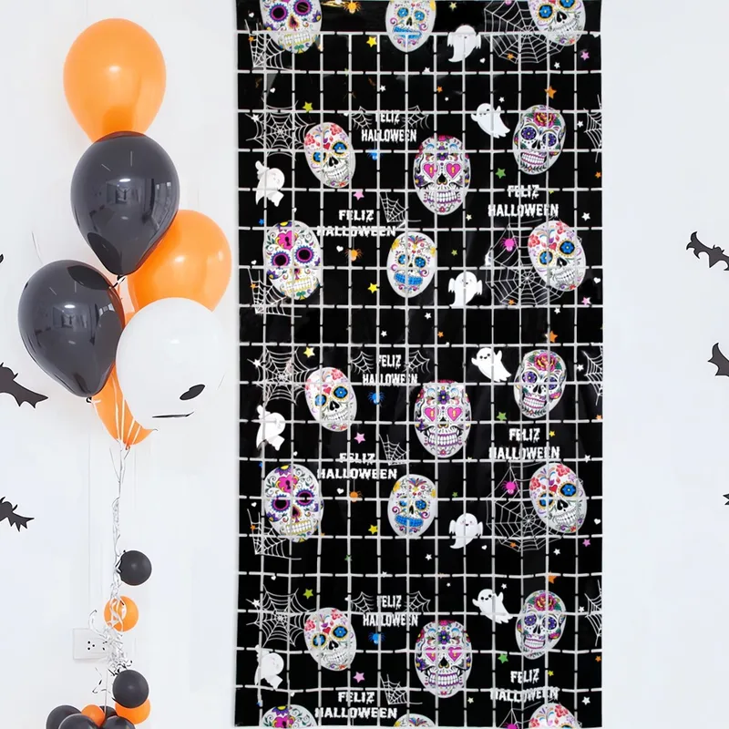 Wholesale Halloween PVC Flower Spider Web Skull Party Decorative Props ...